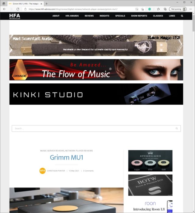 Banners on HFA | HFA - The Independent Source for Audio Equipment Reviews
